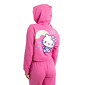 Hello Kitty Adult Zip Up Hoodie and Jogger Set-S Pink