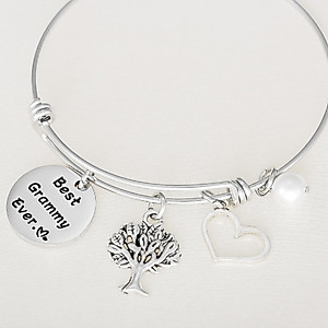 Kivosliviz Grandma Bracelet Grandmother Bracelet for WomenBest Grammy Ever Bangle Charm Bracelets from Granddaughter Nana Grammy