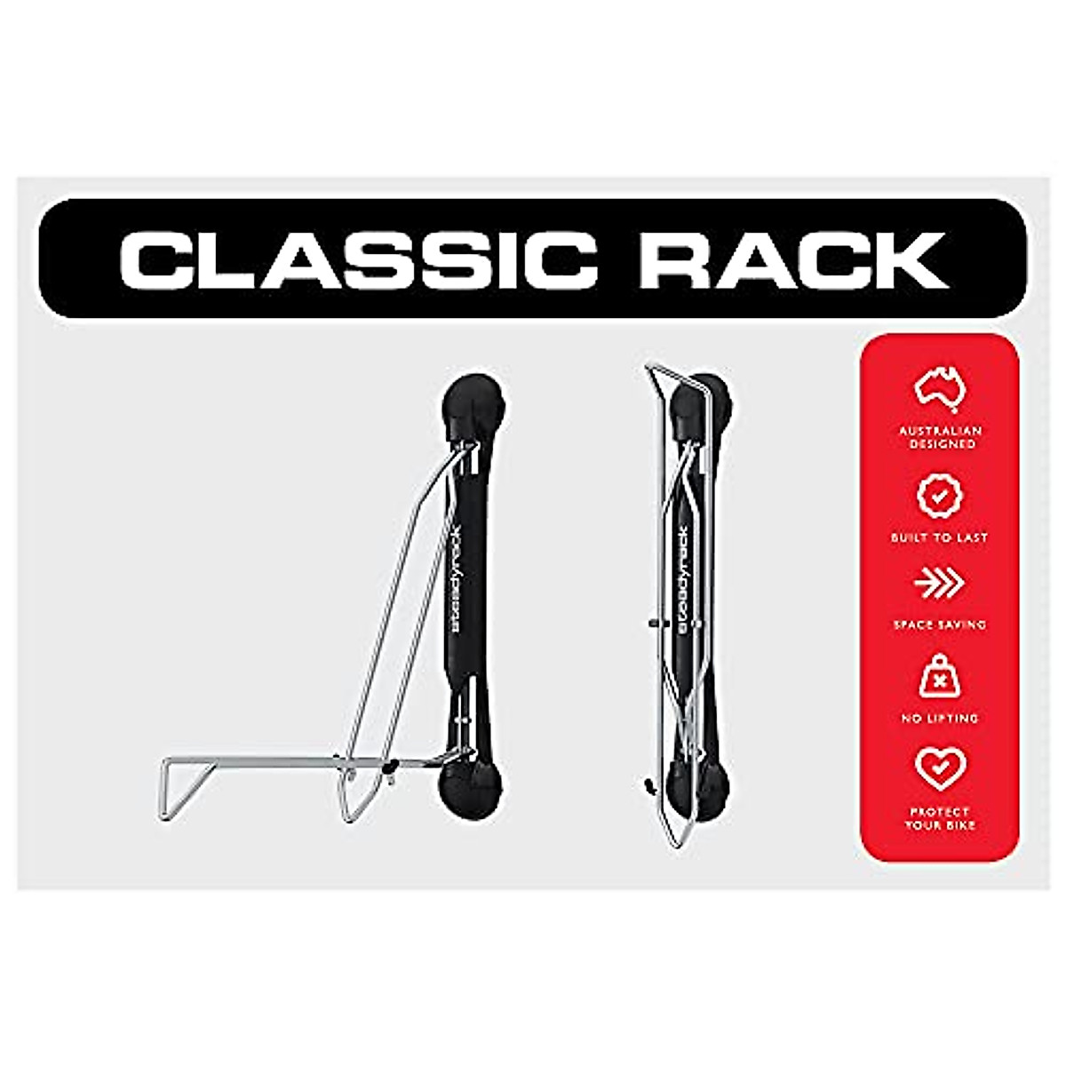 Steadyrack Bike Racks - Classic Rack - Wall Mounted Bike Rack Storage Solution for your Home, Garage, or Bike Park