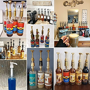 8 pcs Syrup Pumps with Cap to Avoid Dripping, Leak Proof Coffee Syrup Dispenser, Fits 25.4 Oz/750ml Coffee Flavoring Syrup Bottles, Great for Home & Coffee Bar Drinking Mixes, Cocktails, Beverage