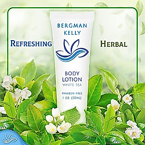 BERGMAN KELLY Travel Size Lotion (1 fl oz, 100 PK, White Tea), Delight Your Guests with a Revitalizing and Refreshing Body Lotion, Quality Mini and Small Size Guest Hotel Toiletries in Bulk