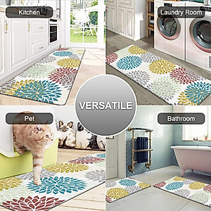 HEBE Anti Fatigue Kitchen Rug Sets 2 Piece Non Slip Kitchen Mats for Floor Cushioned Kitchen Rugs and Mats Waterproof Comfort Standing Mat Runner for Kitchen,Home Office,Sink,Laundry