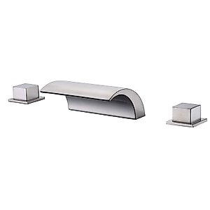 sumerain Roman Tub Faucets Brushed Nickel,Waterfall Spout for High Flow Rate,Include Valve and Trim Set