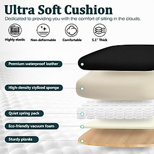 NexHut Office Chair, Ergonomic Desk Chair, 500lbs Heavy Duty Executive Leather Chair with Adjustable Lumbar Support, Flip-up Arms, Wide Thick Seat, High Back Comfy Computer Chair for Back Pain