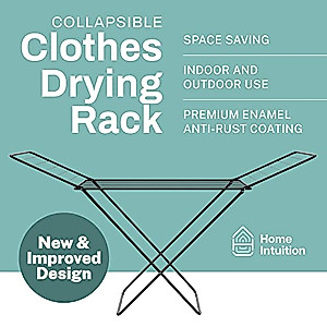 Home Intuition Foldable Clothes Drying Rack Dryer (Black)
