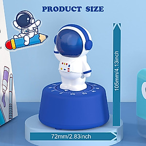 Cartoon Timer Kids Cute Kitchen Timer, Astronaut Learning Management Timer, Reminder No Batteries for Study Work Exercise Training Home Desktop Decor (Blue)