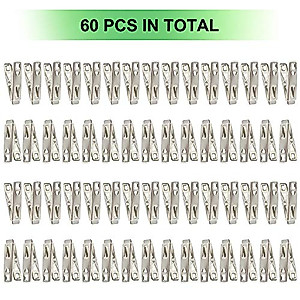 VIPbuy 60 PCS Strong Stainless Steel Clothes Pins Metal Laundry Clips with Storage Box for Clothes Sock Food Sealing Photos