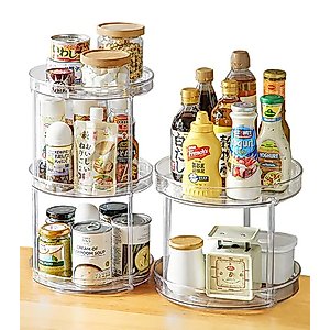 Artchros 3 Tier Lazy Susan Turntable Organizer Rotating Plate Spice Rack Standing Kitchen Rack - 9.25 inch