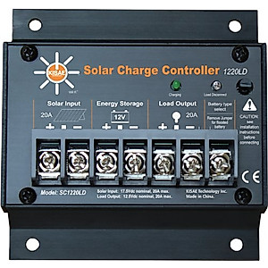 KISAE Technology SC1220LD 20 Amp Solar Charge Controller with Load Disconnect