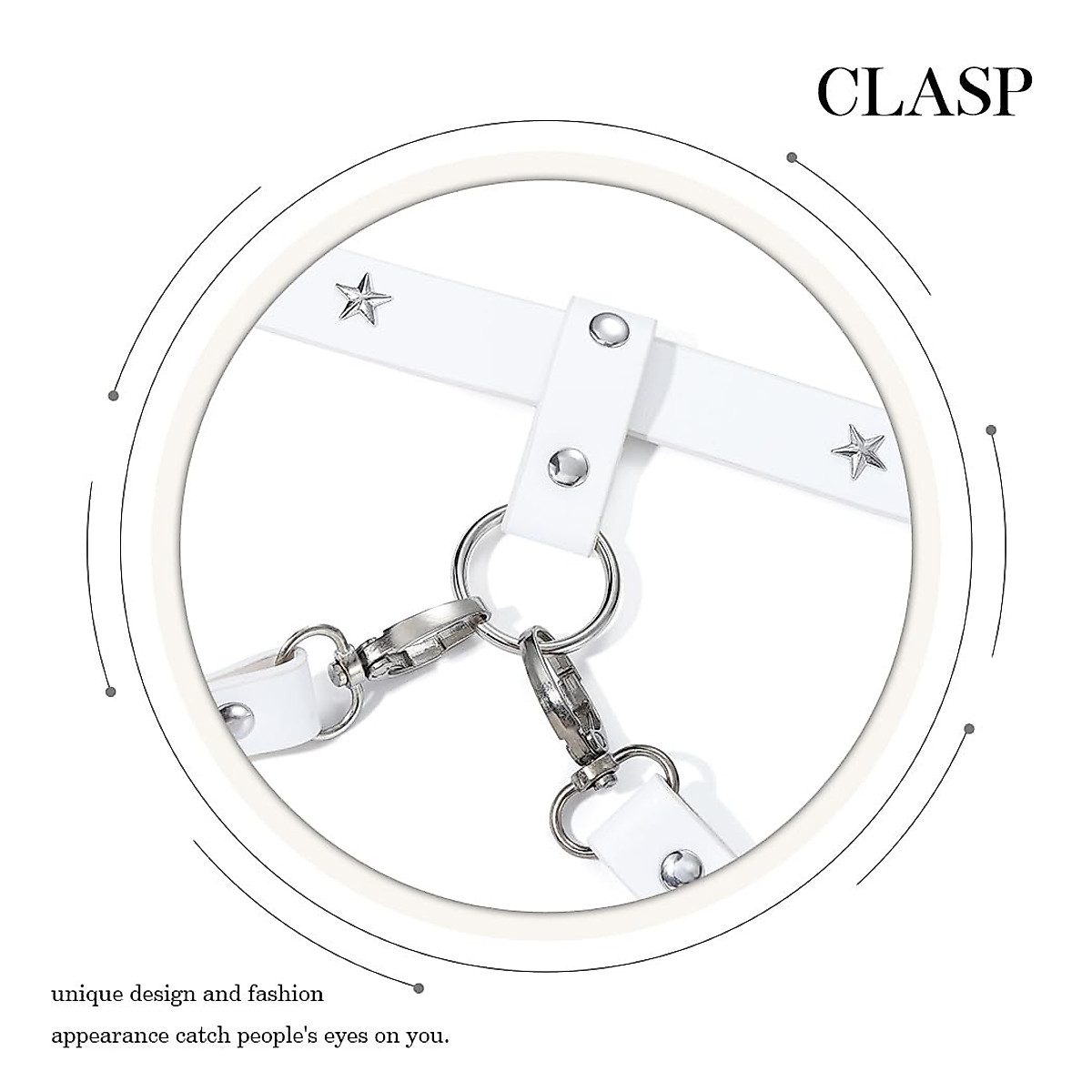 Asooll Punk Leather Women Belts Tassel Fashion Waist Belts Nightclub Party Rave Accessories Belts for Women and Girls (White)