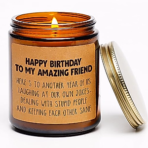 Happy Birthday Gifts Candle for Friend Funny Gift Candle for Men Women Partner BFF Coworker (Friend-BR)