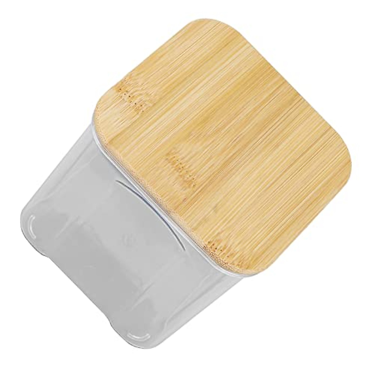 Yctze Airtight Food Storage Container with Bamboo Lid - Clear Jar for Noodles, Flour, Rice, Tea, Coffee Beans (900ml)