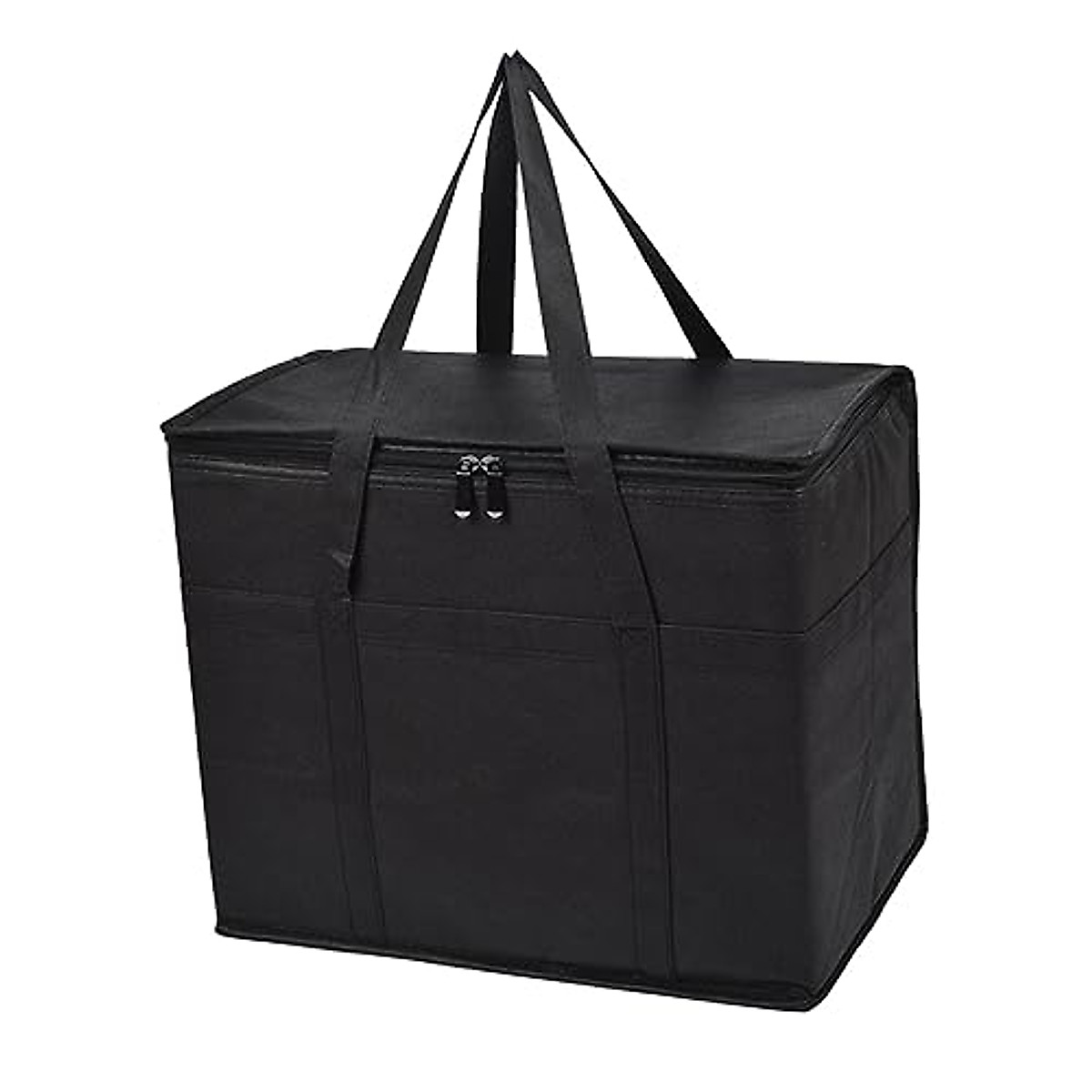 Fenteer Insulated Take Away Bags Thermal Insulation Food Bag Durable Cooling Bag Shopping Bag for BBQ Restaurant Cold or Warm Food Fresh Seafood Coffee, Black