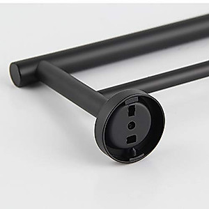 24-Inch Double Towel Bar Stainless Steel Hand Towel Rack for Bathroom Matte Black Contemporary Style Wall Mount