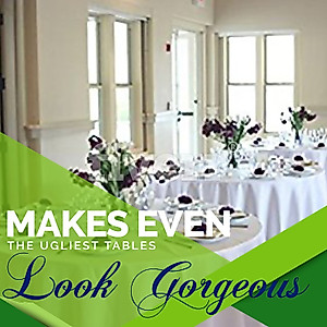 SPRINGROSE Ecoluxe 90 Inch Round White Tablecloth 10 Set | Sleek & Elegant Touch, Crease & Wrinkle Resistant Polyester | for Wedding Receptions, Banquets, Parties, Showers, and Restaurants
