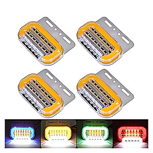 ZLAMP 4 X LED Trailer Side Lights 24V Dynamic Marker Lights For Trucks Clearance Lights Lighting Red White Amber Blue Green (Color : Green)