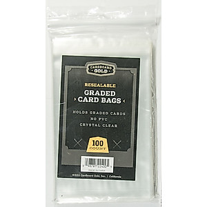 (1pk of 100) Cardboard Gold CBG Graded Card Pro Sleeves Next Generation Archival Protection PRO Sleeves Keeps Graded Sports and Gaming Cards Ultra Protected