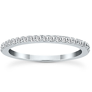 SZUL AGS Certified 1/4 Carat TW White Diamond Band in 10K White Gold