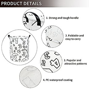 SEVEBDOME Canvas Fabric Storage Baskets with Handle, Foldable, Convenient Home Storage Bin Toy Bins Gift Baskets Bedroom Clothes Children Nursery Hamper (Number)