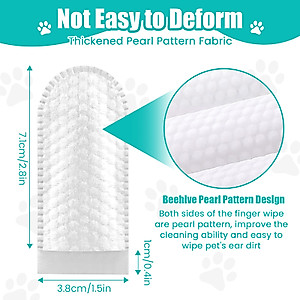 Neptniopllab 2-Pack Teeth and Ear Cleaner Finger Wipes, Dog and Cat Grooming Kit, Soothing Odor Control, Reduces Dirt and Wax Buildup, Cleans Teeth and Reduces Tartar and Odor, 100 Tablets