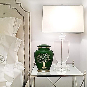 Trupoint Memorials Cremation Urns for Human Ashes - Decorative Urns, Urns for Human Ashes Female & Male, Urns for Ashes Adult Female, Funeral Urns - Dark Green, Large