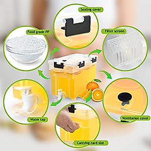 1.5 Gallon Drink Dispenser For Fridge,Beverage, Water Dispenser With Spigot.Juice Containers With Lids For Fridge,Parties And Daily Use. 100% Sealed And Filter Screen.BPA FREE.