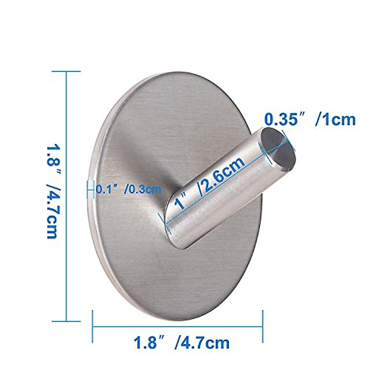 Vpang 4 Pcs Stainless Steel Adhesive Hooks Heavy Duty Wall Hooks Sticky Hanger for Kitchen Bathroom Office Garage (Type 5)