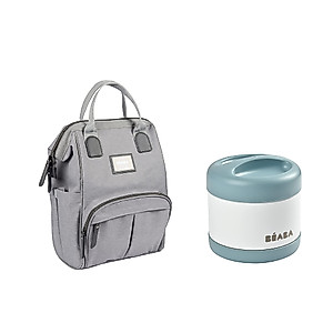 BEABA Wellington Diaper Bag Backpack and BEABA Stainless Steel Insulated Food Jar