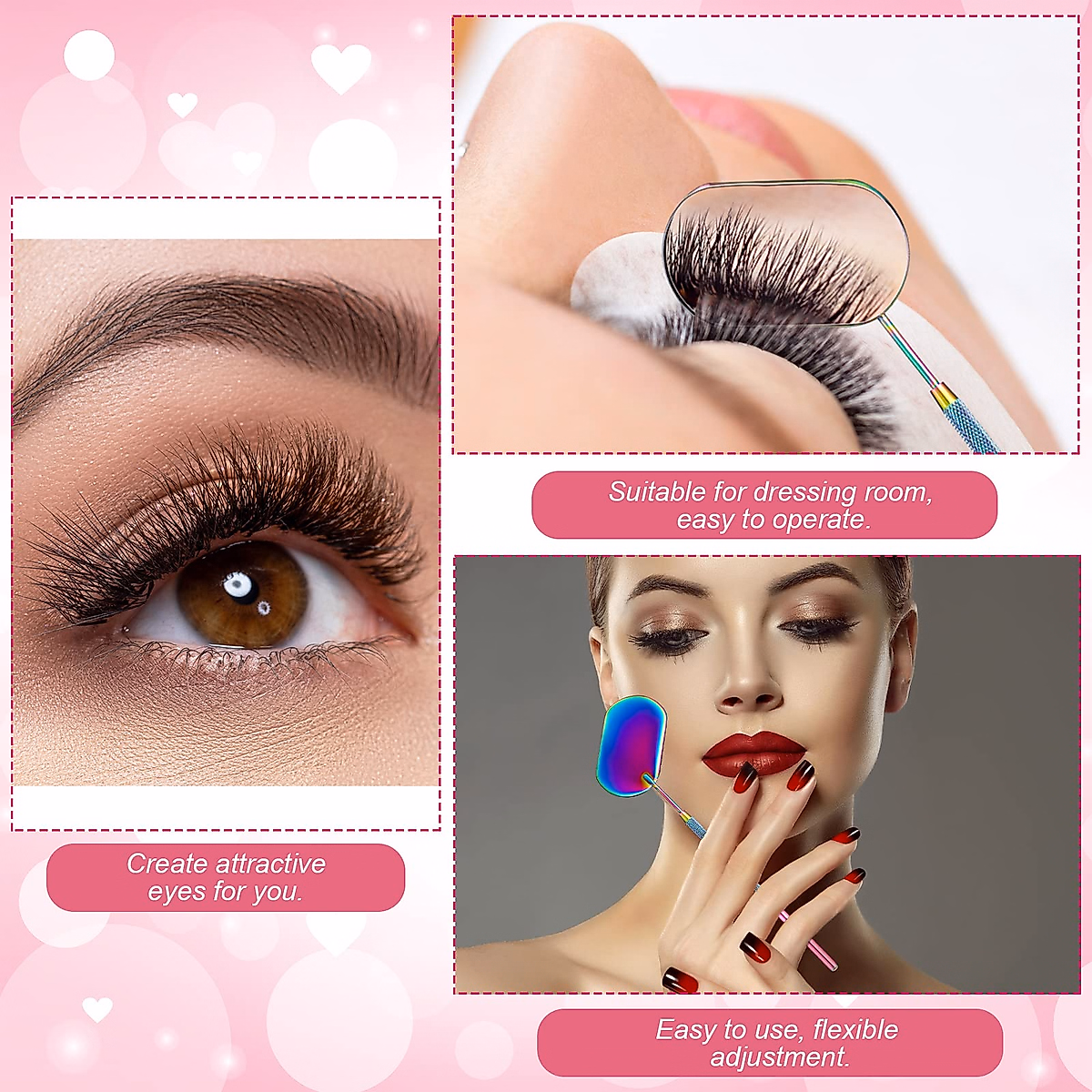 Honoson Nano Mist Sprayer Eyelash Extensions Mini Facial Steamer 20ml Portable Face Mister USB Handheld Facial Humidifier and 270 Degree Rotation Lash Mirror for Makeup Skin Care