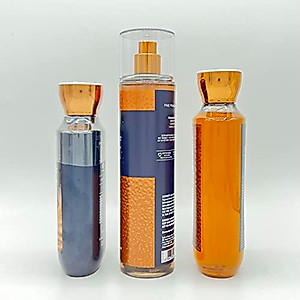 Bath & Body Works - Midnight Amber Glow - 3 pc Bundle - Shower Gel - 10 fl oz, Fine Fragrance Mist - 8 fl oz and Daily Nourishing Body Lotion - 8 fl oz