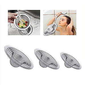 kdhgoo Bathroom Sink and Tub Mesh Drain Strainer, 1/2 Pcs Shower Drain Cover for Bathtub, Kitchen Sink Strainer, Stainless Steel Bathroom Sink Hair Catcher Strainer
