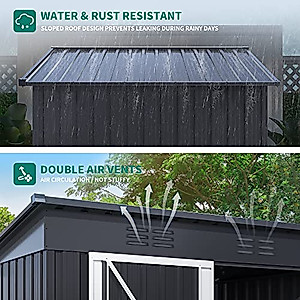 DWVO Outdoor Storage Shed 5x3FT, Heavy Duty Metal Tool Sheds Storage House with Single Lockable Door & Air Vent for Garden, Patio, Lawn to Store Bikes, Trash Bins, Tools, Lawnmowers