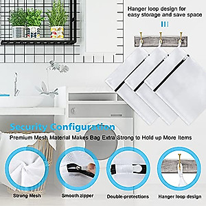 Set of 3 Durable Mesh Laundry Bags for Delicates,Have Hanger Loops(1Large 16 x 20 inches, 2Medium 12 x 16 inches)