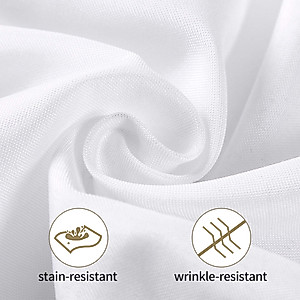 Ascoza 2pack 120 Inch White Round Tablecloth in Polyester Fabric for Wedding/Banquet/Restaurant/Parties