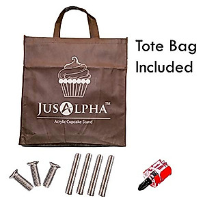 Jusalpha Large 5-Tier Acrylic Round Wedding Cake Stand/Cupcake Stand Tower/Dessert Stand/Pastry Serving Platter/Food Display Stand (5RF)