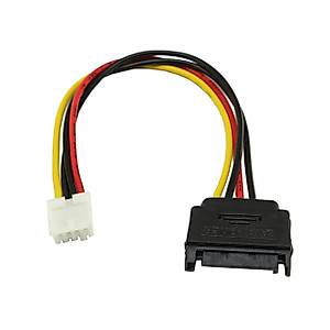 zdyCGTime 8-Inch 4 Pin Floppy Drive to 15 Pin SATA Male Power Cable(2-Pack)