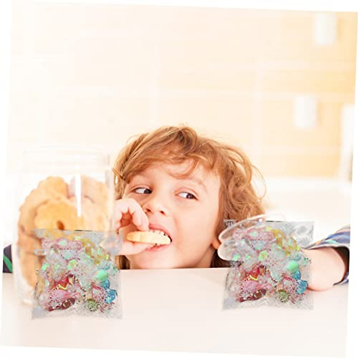 Abaodam 400 Pcs Snowflake Self-adhesive Bag Christmas Pouches Biscuit Storage Pouch Cellophane Treat Bags Cookie Packaging Bags Holding Bag Clear Wrapping Bags Baking Bag Opp Candy