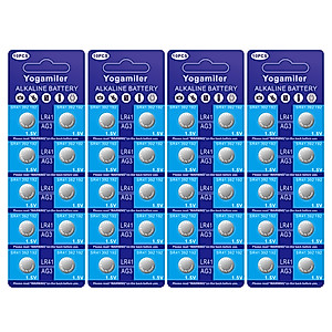 Yogamiler 40-Pack LR41 AG3 392 192 SR41 384 736 L736F Battery 1.5V Button Cell Batteries