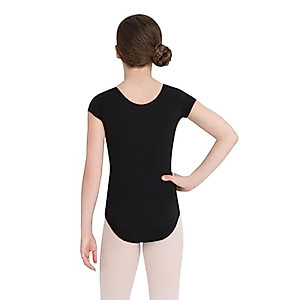 Capezio girls Team Basic Short Sleeve athletic leotards, Black, 12 14 US
