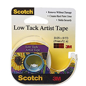 3M Safety Scotch Artist Tape, 3/4-Inch x 10-Yards, Low Tack (FA2020), White