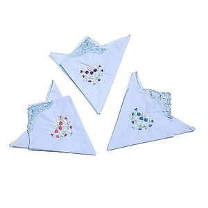 Ladies Hankies Cotton Embroidery Ladies' Vintage Floral Lace Handkerchiefs for Wedding Party (6 Pack)