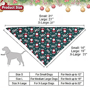 ADOGGYGO 4 Pack Dog Bandana Christmas Dog Scarf Triangle Bibs Kerchief Set Dog Christmas Costume Accessories Decoration for Medium Large Dogs Pets (Large, Christmas)