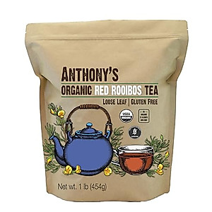 Anthony's Organic Red Rooibos Loose Leaf Tea, 1 lb, Gluten Free, Non GMO, Non Irradiated, Keto Friendly