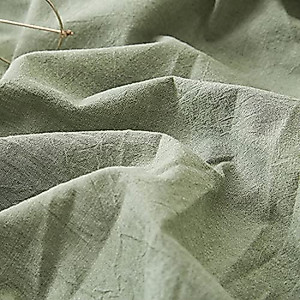 Modern Style Sage Green Duvet Cover Queen Size 100% Washed Cotton Light Green Bedding Sets Hotel Quality Solid Color Comforter Cover 1 Queen Duvet Cover with 2 Pillowcases Green Bedding Cover Set