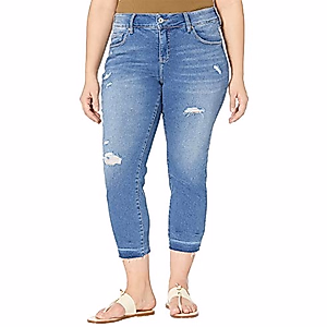 Jag Jeans Plus Size Carter Girlfriend Crosshatch Denim Jeans Asbury Park 22W (42" Waist) 26