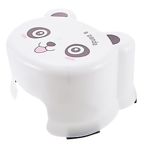 Zerodeko Kids' Step Stools Anti-Skid Step Stool, Plastic Foot Stool Kids Bathroom Stool Cartoon Step Stool Toilet Potty Training Step Stool for Baby, Bathroom and Kitchen (White) Circle Ottoman