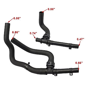 GXARTS New Upgraded Rubber Material Heater Hose assembly With Tee For Supply-Return Compatible with Dodge Journey 2.4VVT 2008-2020 Replaces 05058437A 5058437AK 05058437AD 05058437AI