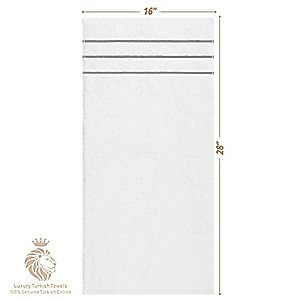 Dorlion Towels 4 Packed White Hand Towel Set, 100% Turkish Cotton Hand Towels for Bathroom, 16x28 in White Face Towels, Light Gray