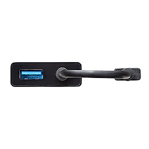 Sanwa Supply USB-CVLAN3BKN USB 3.2 to LAN Converter Adapter (with USB Hub Port, Black)