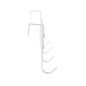 Spectrum Diversified Four Over The Door Hook, White Closet Organizer for Jackets, Coats, Hats, Purses, Scarves, Towels & Accessories, 4